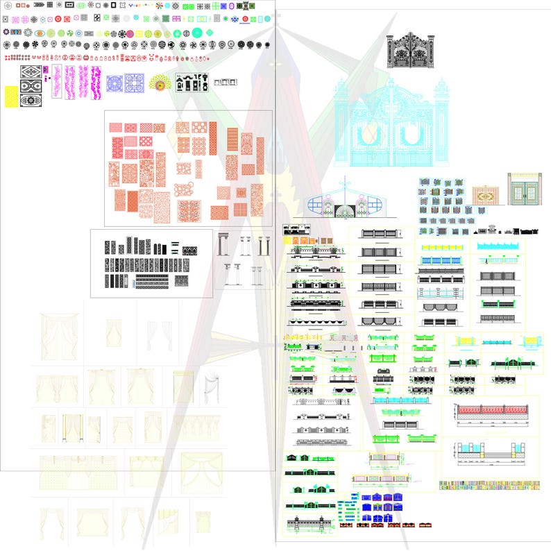 6500+ Autocad Blocks 2D DWG Library: Doors, Windows, Decorative ...