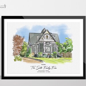 Custom Hand-painted House Painting, New Home Housewarming Gift From ...