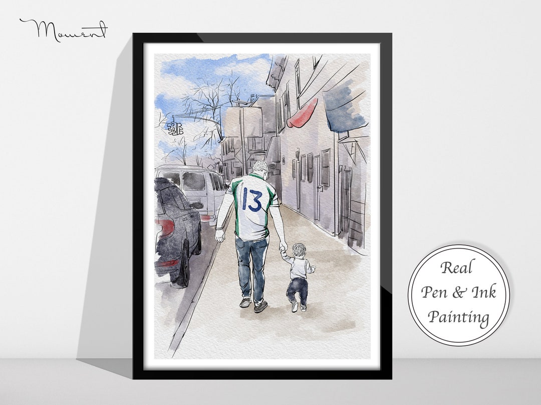 Custom Watercolour Family Portrait From Photo, Pen and Ink Drawing ...