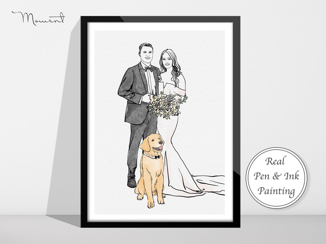 Custom Couple Portrait, Wedding Gift, Engagement Gift, Anniversary Gift ...