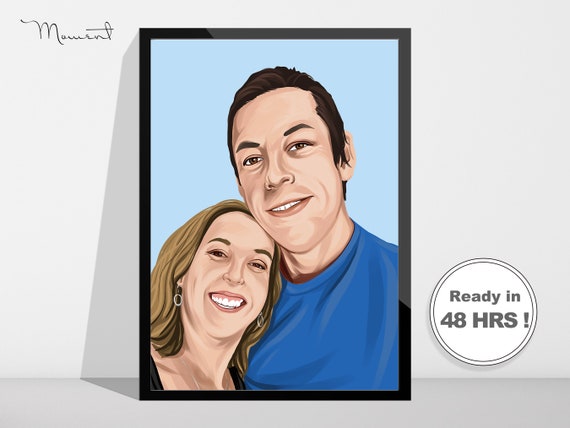 Custom Cartoon Portrait Illustration From Photo Personalized - Etsy