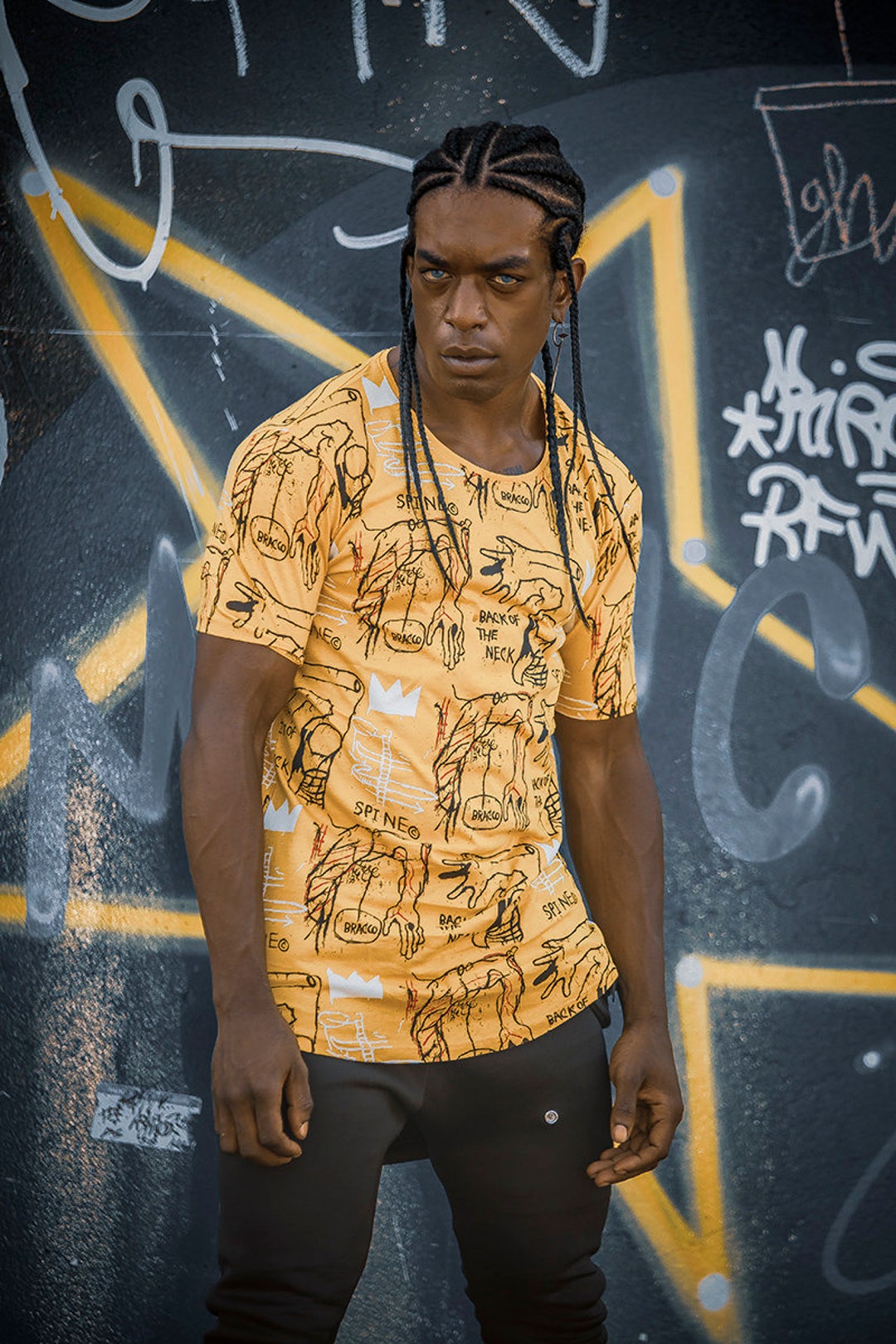 Men T-shirt Hip Hop Style Street Fashion Dancer Yellow T-shirt Z 03 - Etsy