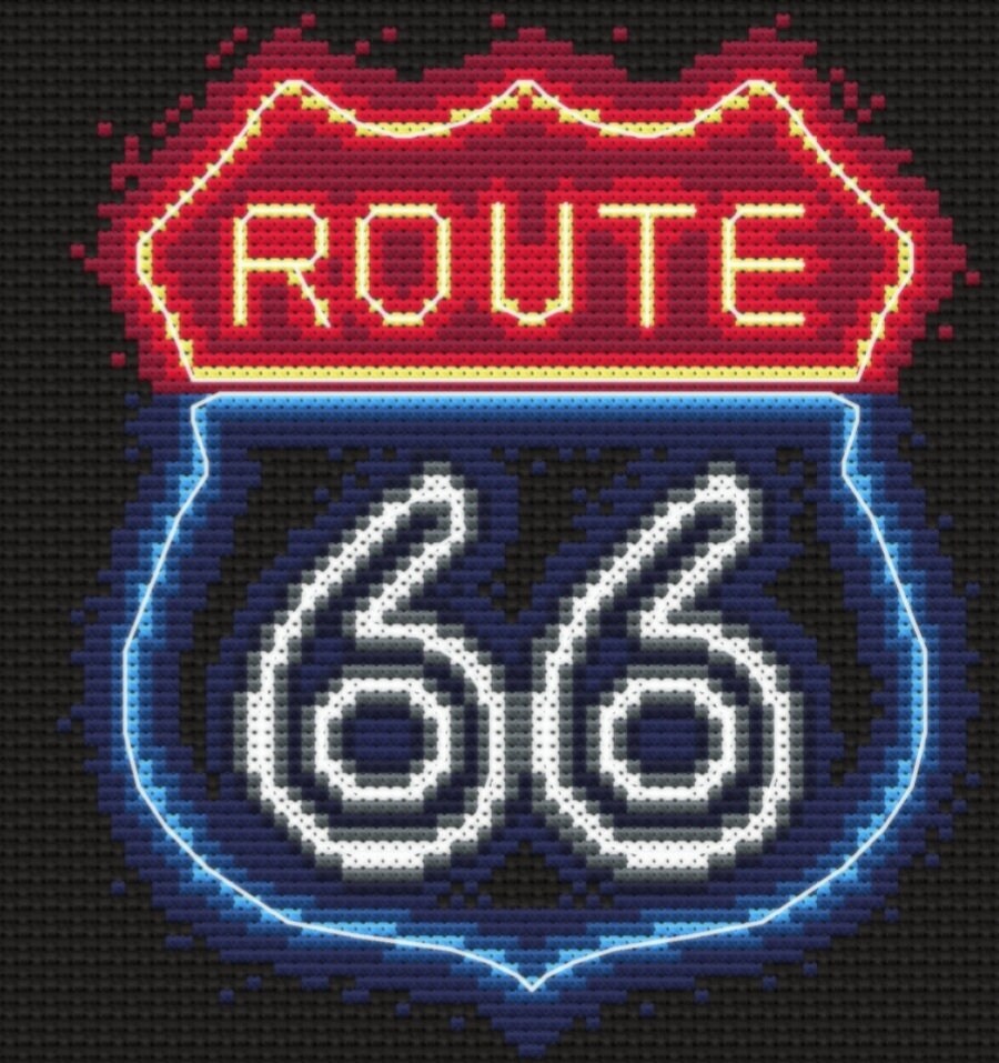 Route 66 Cross Stitch Pattern Embroidery Pattern - Etsy