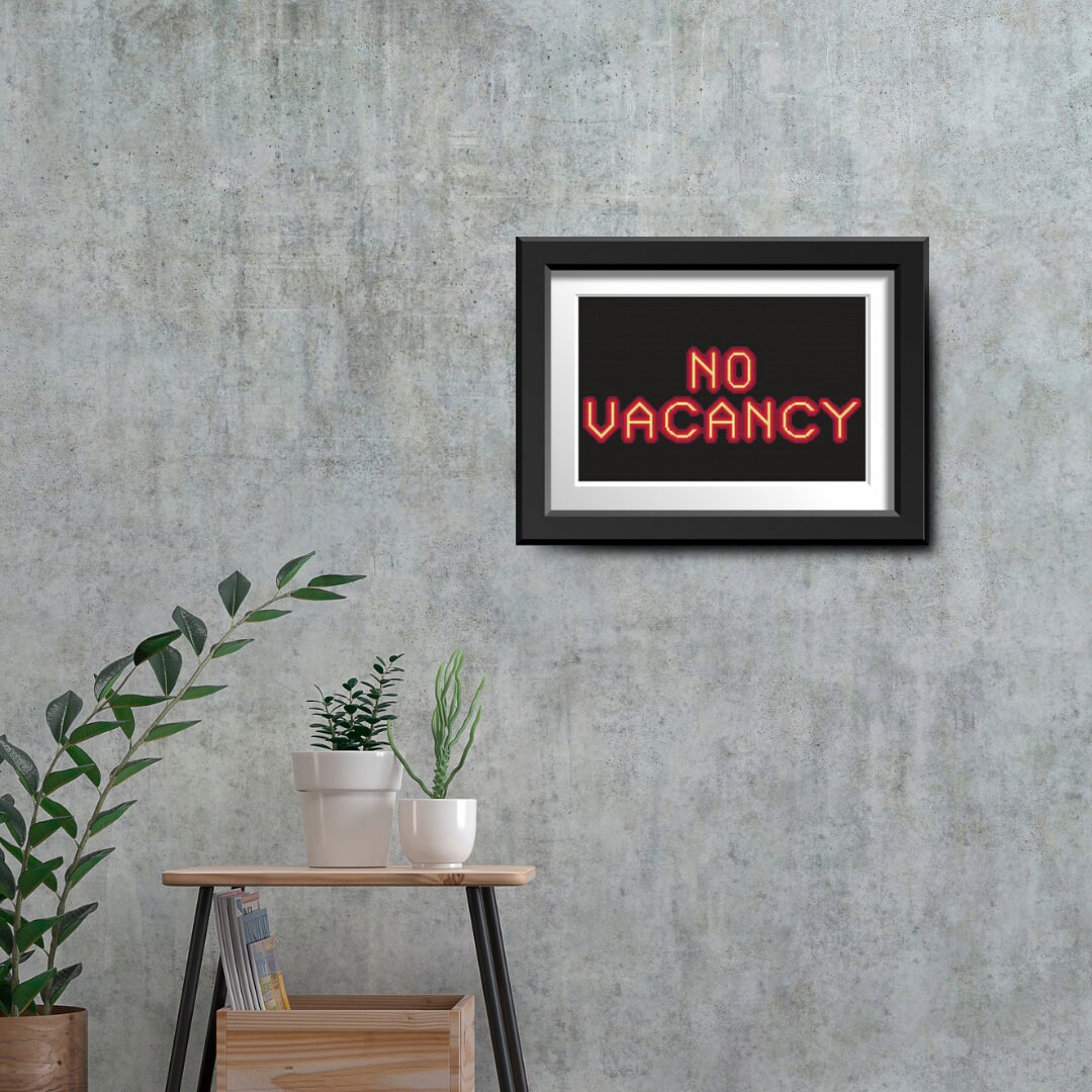 Neon No Vacancy Motel Sign Cross Stitch Pattern, Embroidery Pattern - Etsy