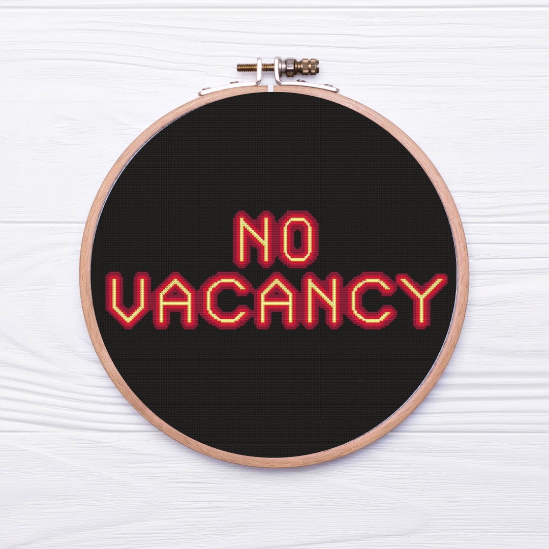 Neon No Vacancy Motel Sign Cross Stitch Pattern Embroidery - Etsy