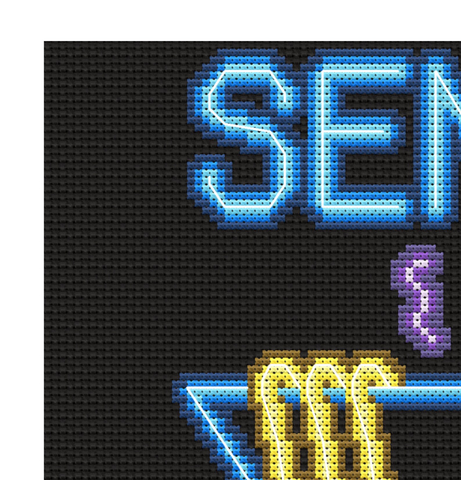 Neon ‘send Noods’ Cross Stitch Pattern, Embroidery Pattern - Etsy