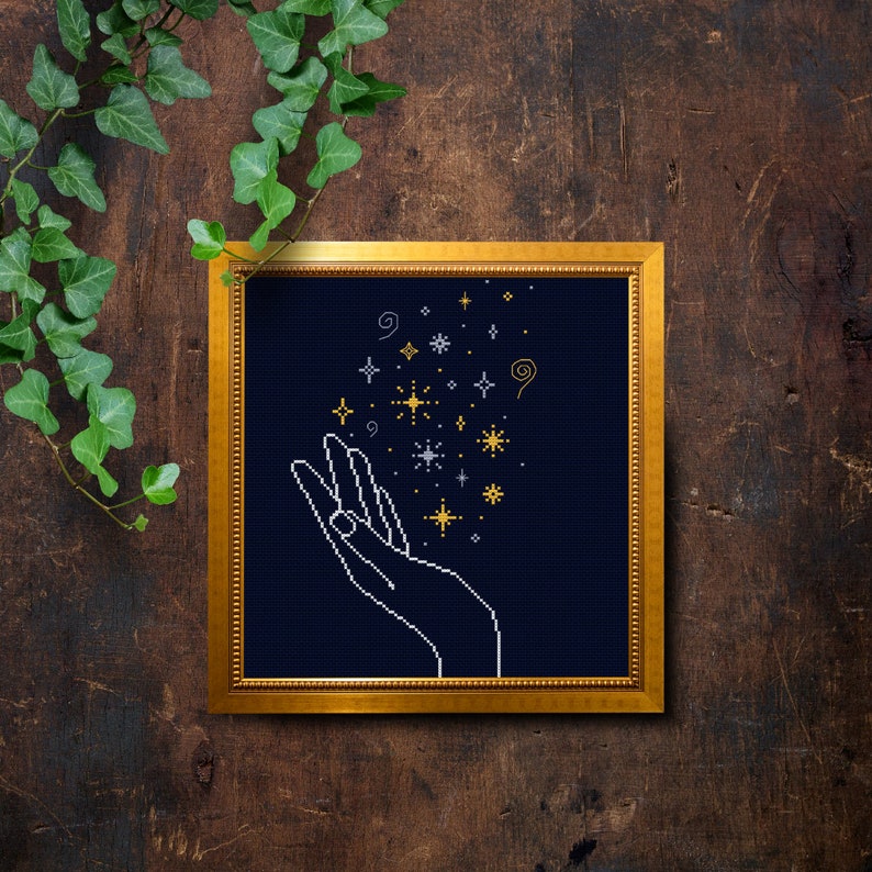 Celestial Hand, Star Cross Stitch Pattern, Embroidery Pattern - Etsy