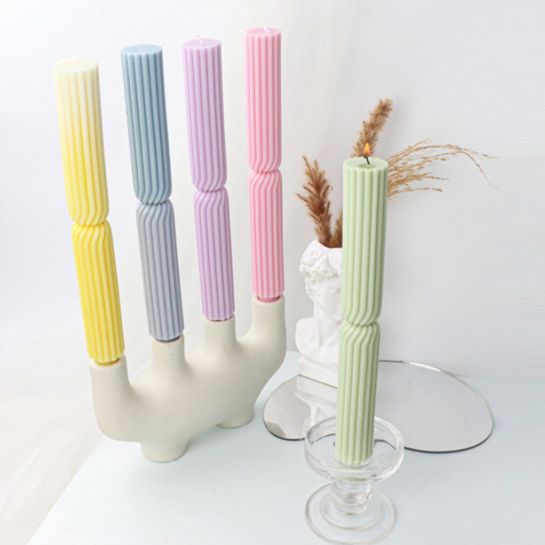 Cylindrical Stripe Aesthetic Column Silicone Mold for Making Aesthetic ...