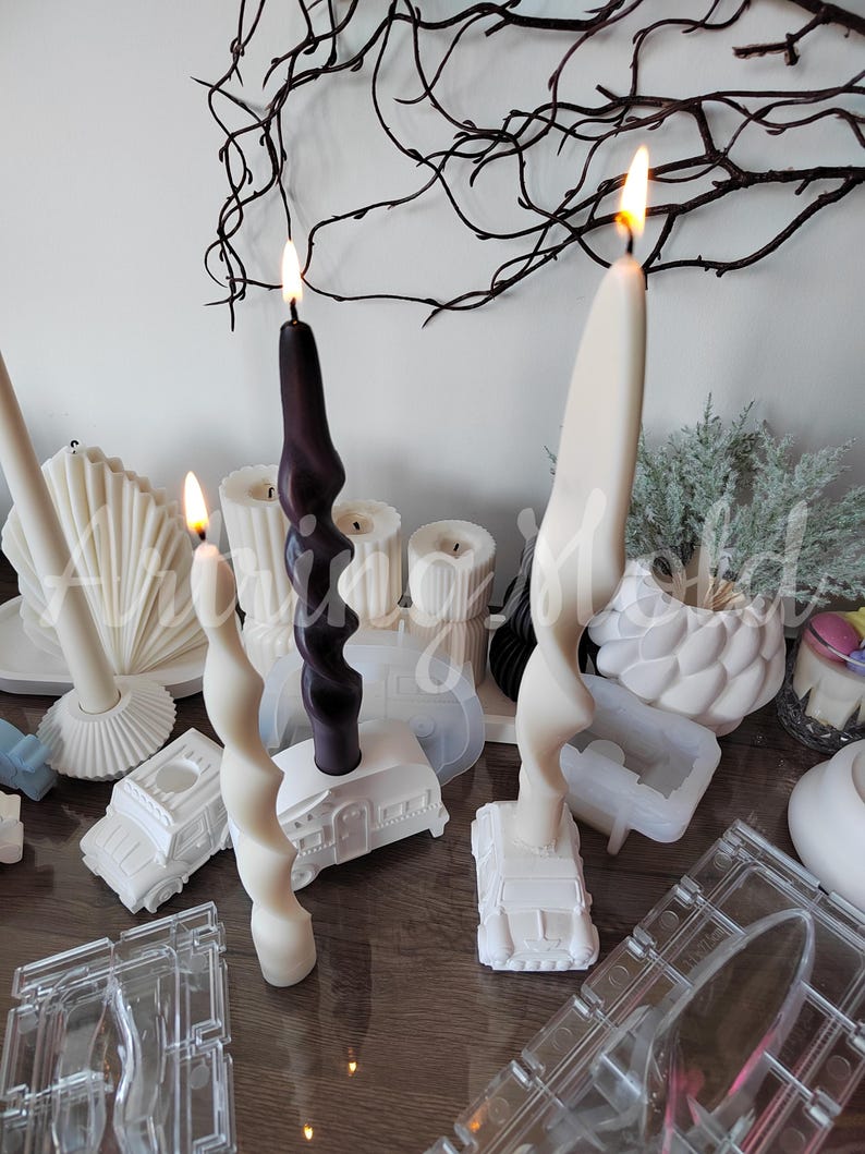 DIY Spiral Canlde Silicone Mold for Making Unique Ripple Twisted Candle ...