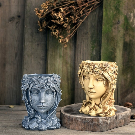 Female Body Torso Clay Flower Pot Silicone Mold Cement Gypsum Handmade ...