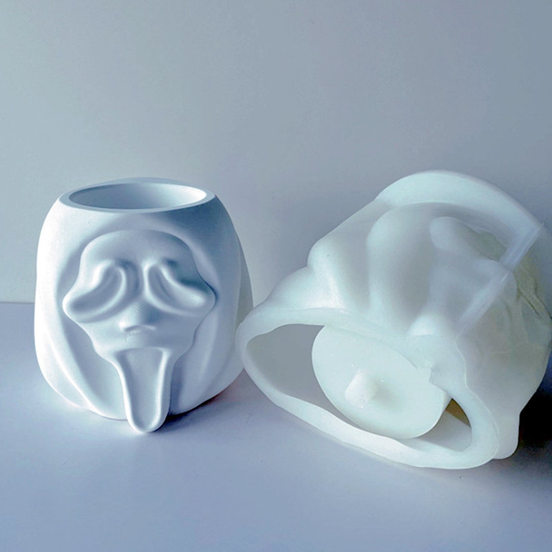 Cute Ghost Vase Mold Concrete Casting Cement Planter Jesmonite Mold ...