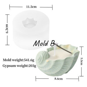 Conch Shell Plaster Candle Holder Silicone Mould for Making - Etsy