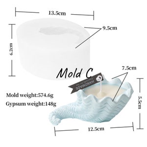 Conch Shell Plaster Candle Holder Silicone Mould for Making - Etsy