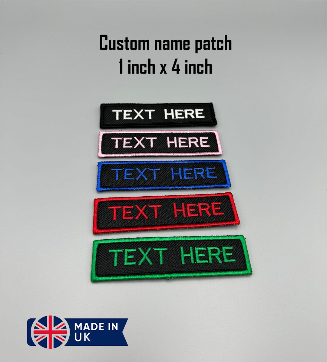 Personalised Embroidered Name Tape Badge Patch 1inch X 4inch - Etsy