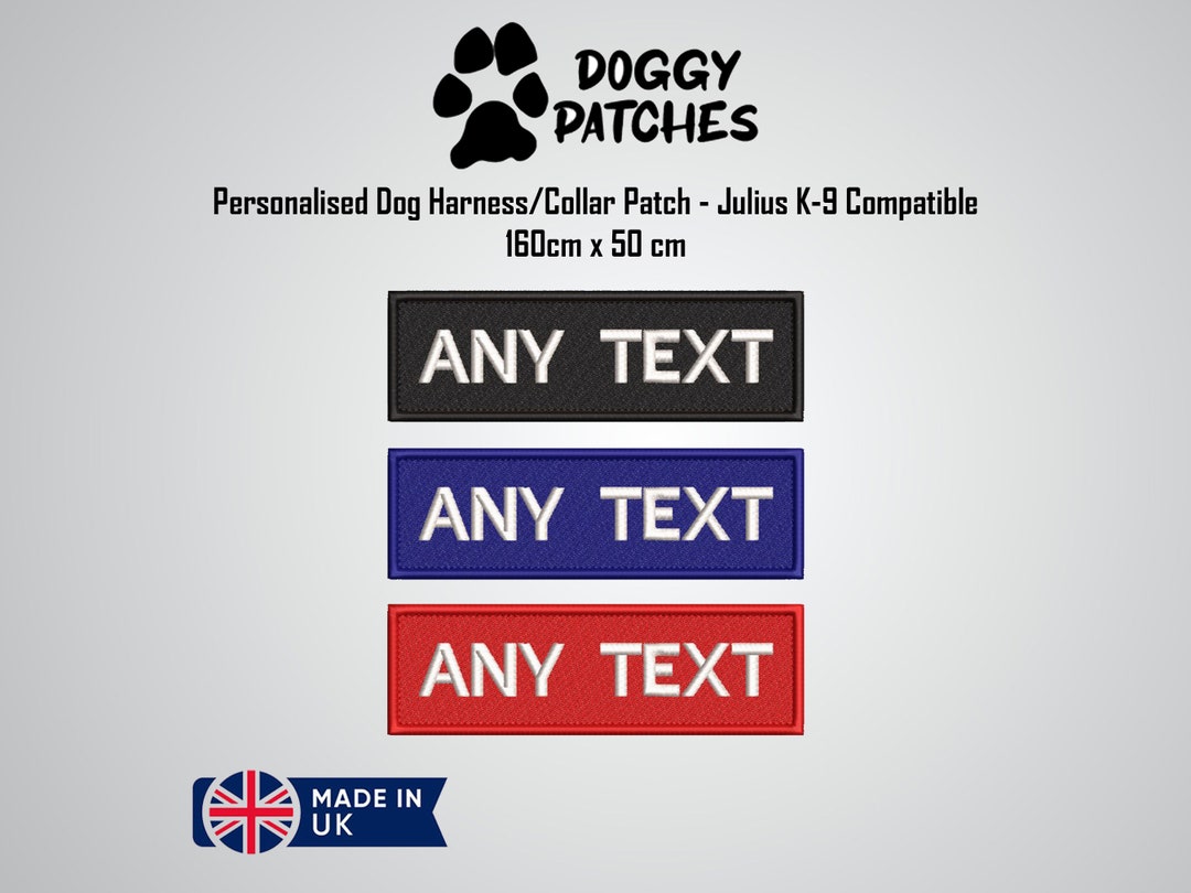 Embroidered Dog Harness Patches – Suitable for Large Julius K-9 ...