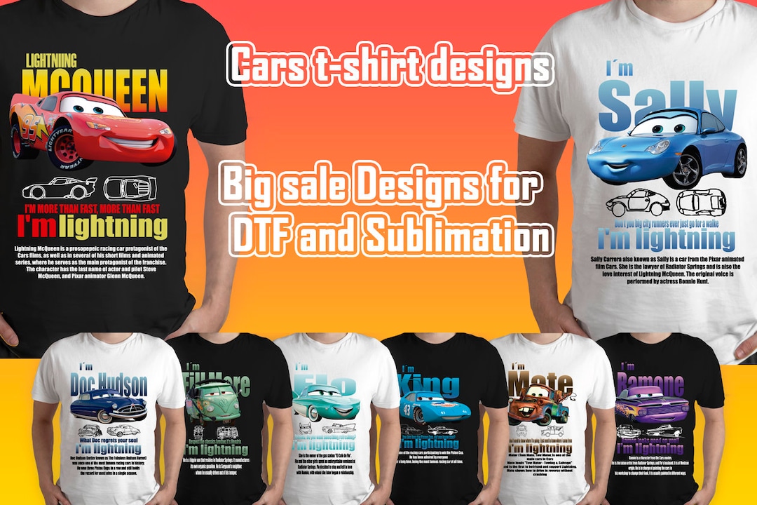 T-shirt Designs of Cars All Characters - Etsy