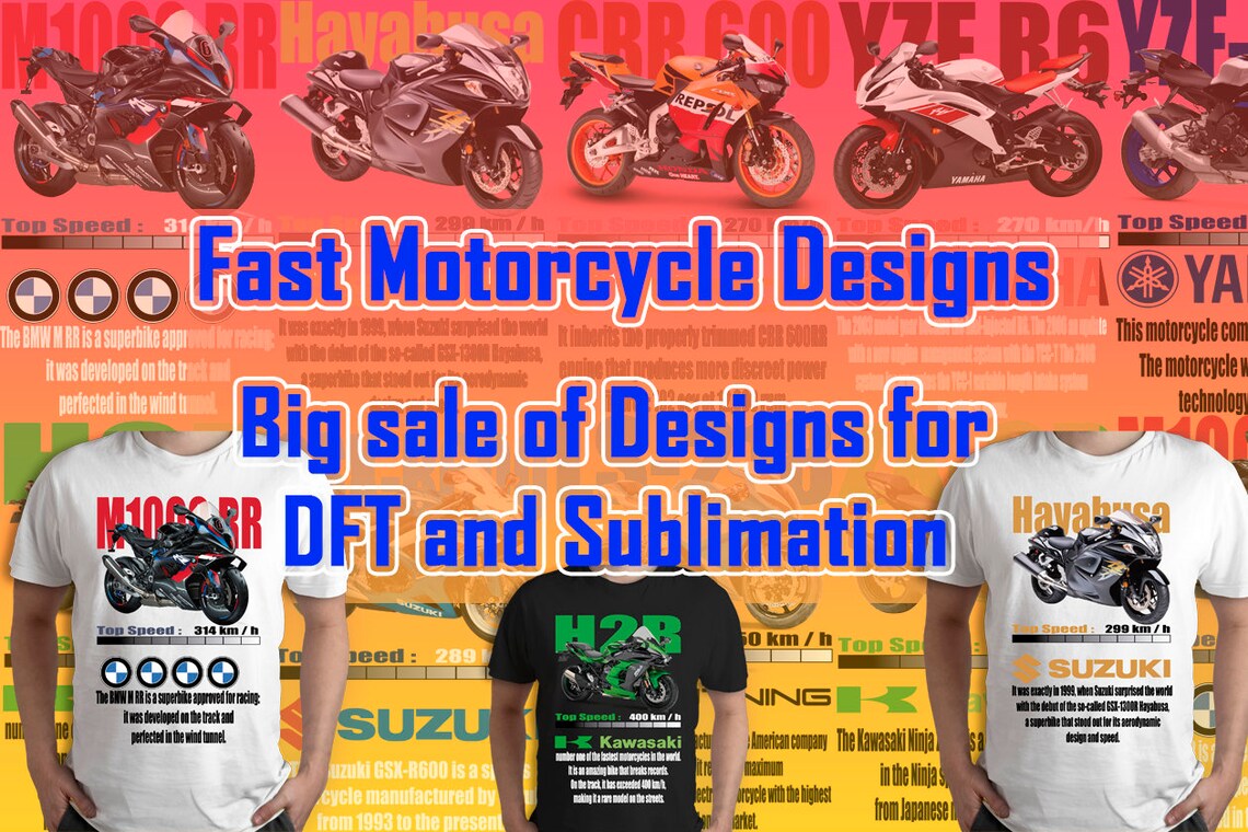 Fast Motorcycle in Dft Design and Sublimation - Etsy