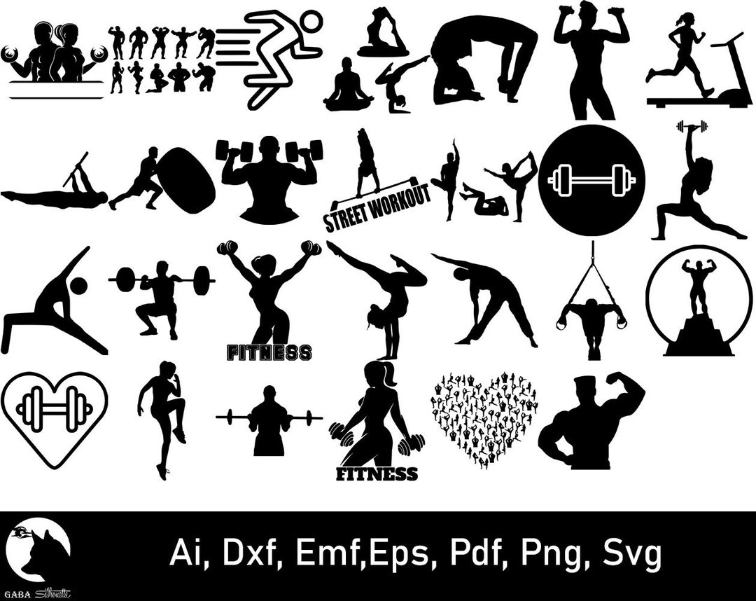 Fitness Svg Gym Svg Workout Svg Fitness Svg Bundle - Etsy