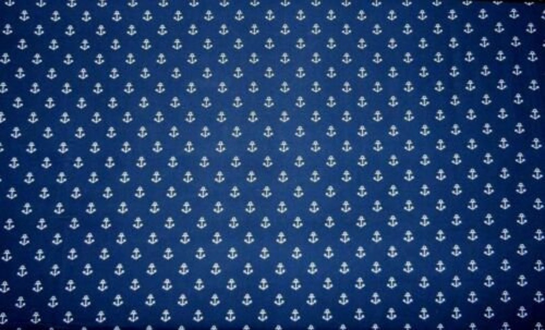 Poplin Cotton Fabric Patchwork Fabric Anchor Maritime Dark Blue - Etsy
