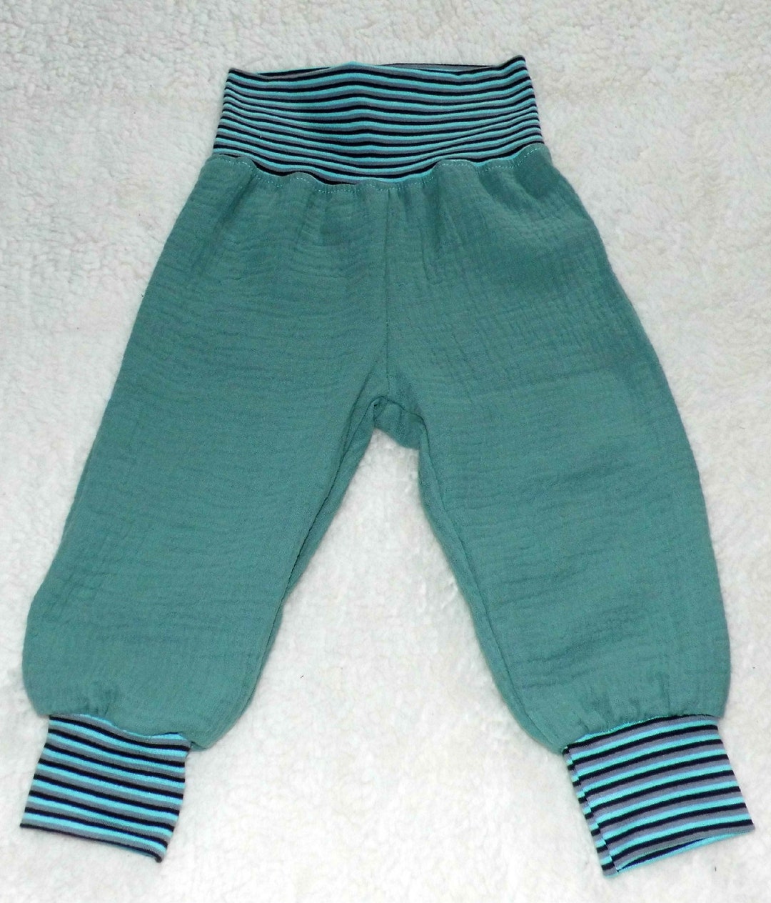 Summer Pants Muslin Pants Plain Colors Lime Green Size 62 158 Handmade ...