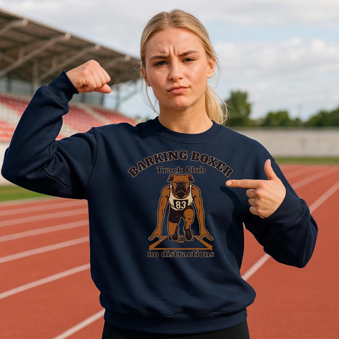 No Distractions • Track Athlete Graphic Sweatshirt • Gildan 18000 ...