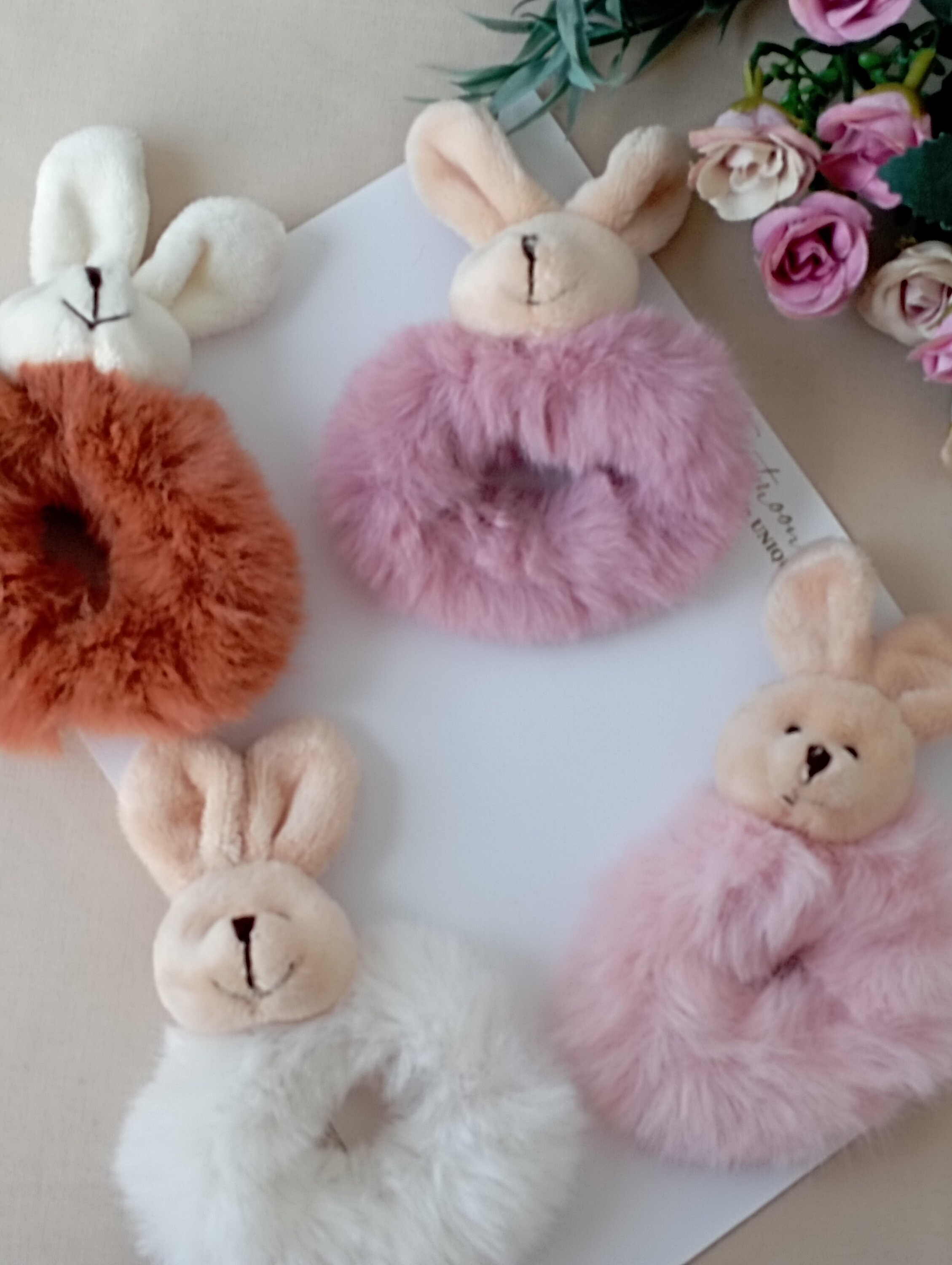 Cute Fluffy Rabbit Ear Hair Scrunchieskawaii Fluffy Bunny Ear - Etsy