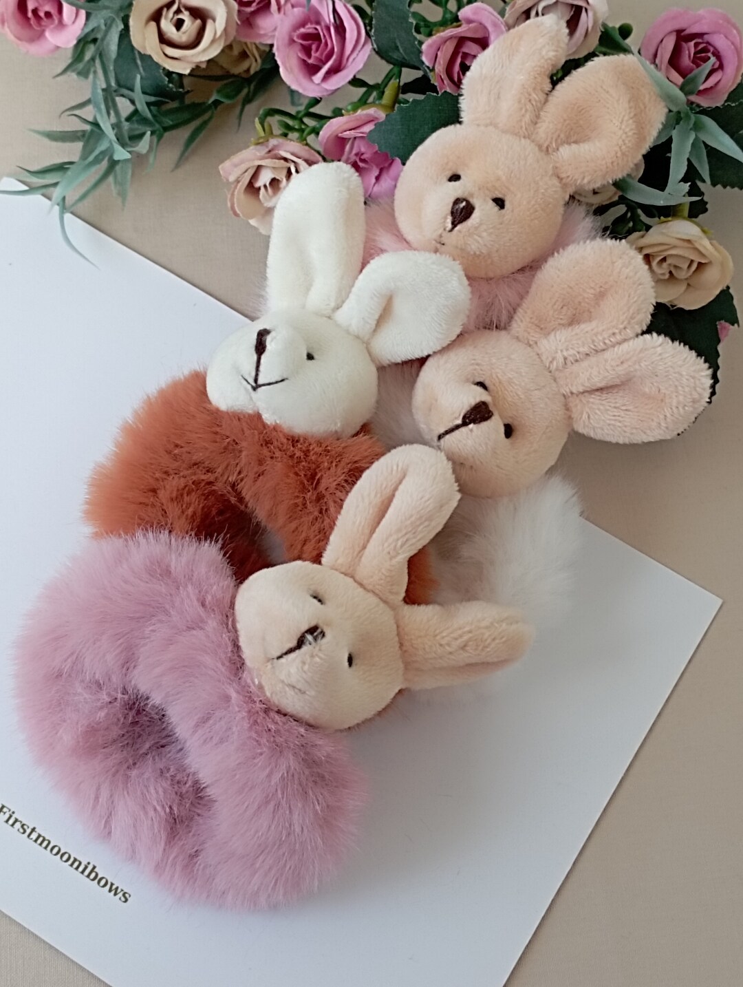 Cute Fluffy Rabbit Ear Hair Scrunchieskawaii Fluffy Bunny Ear - Etsy