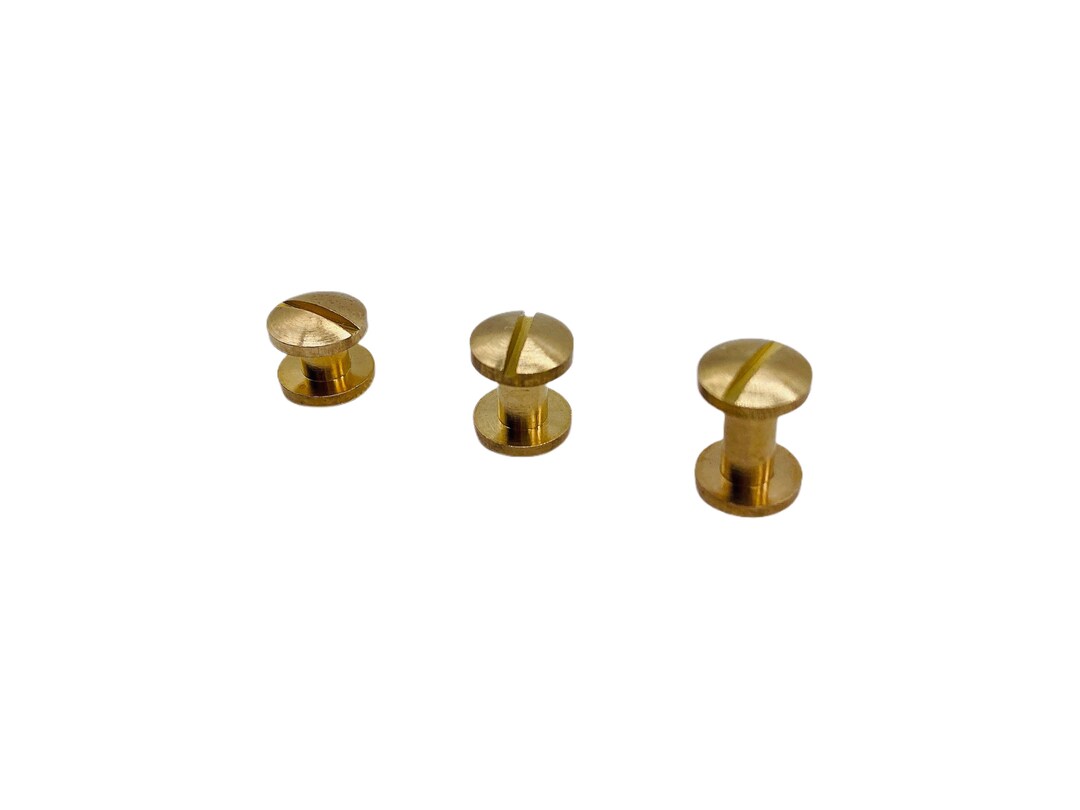 10mm Solid Brass Screw Rivets Curved Head Leather Craft Hardware Etsy