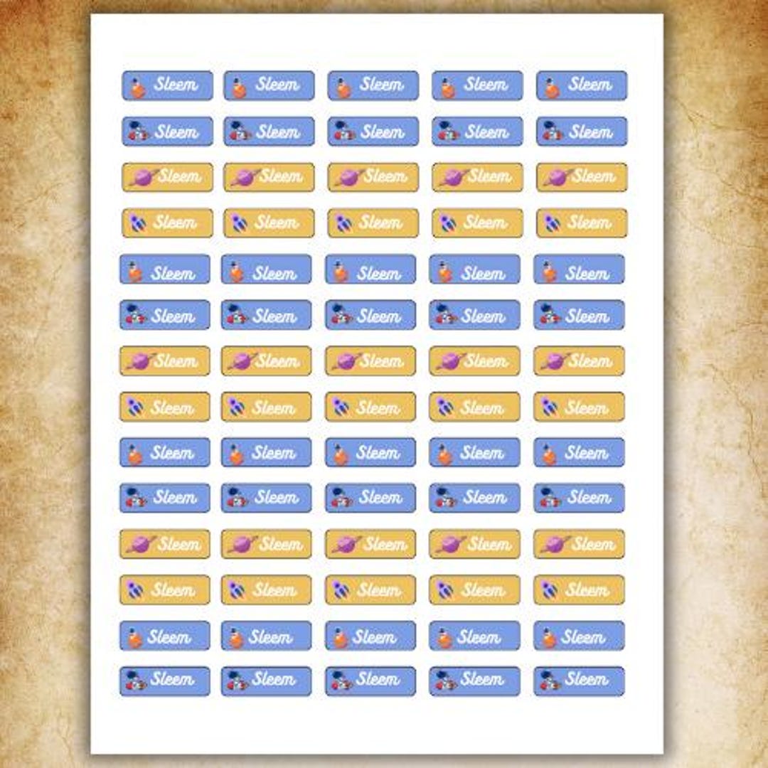 70 Mini Space Waterproof Small Labels Custom Labels Kid Name Labels ...