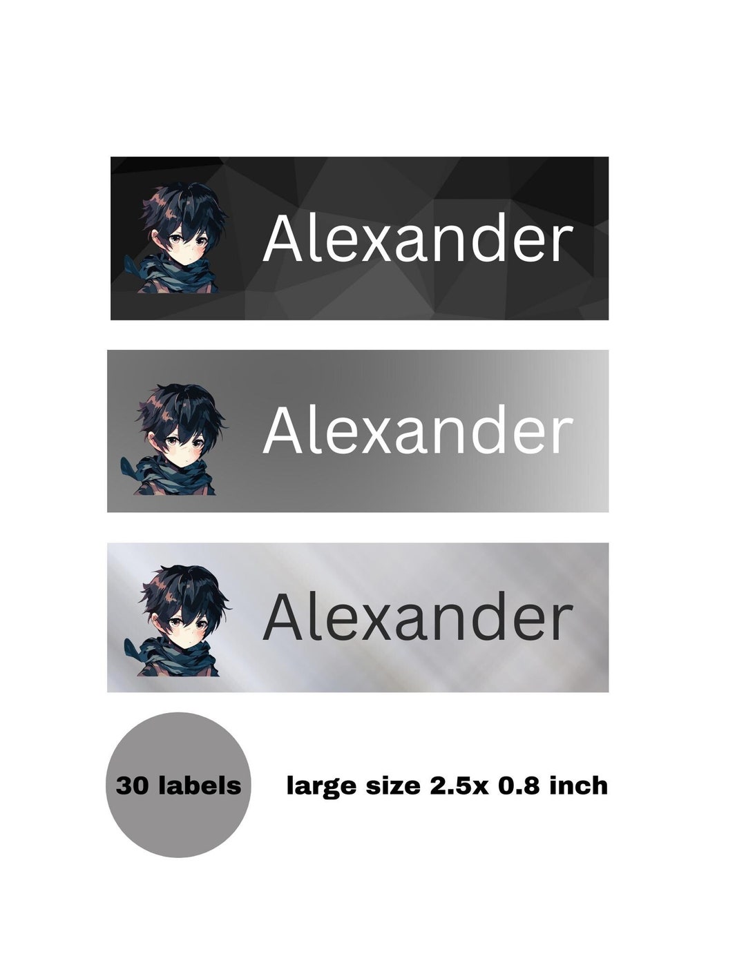 Stick-on Anime Labels. Waterproof Dishwasher Safe, Personalized Label ...
