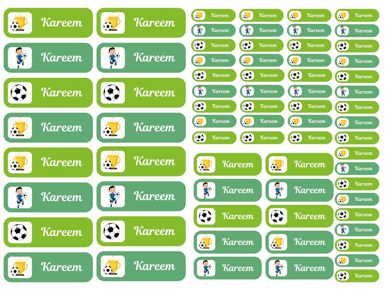 Soccer Ball Name Labels Pack 98 Pcs, Waterproof Labels,personalized ...