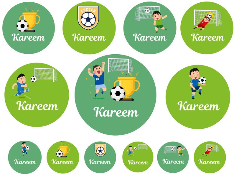 Soccer Ball Name Labels Pack 98 Pcs, Waterproof Labels,personalized ...