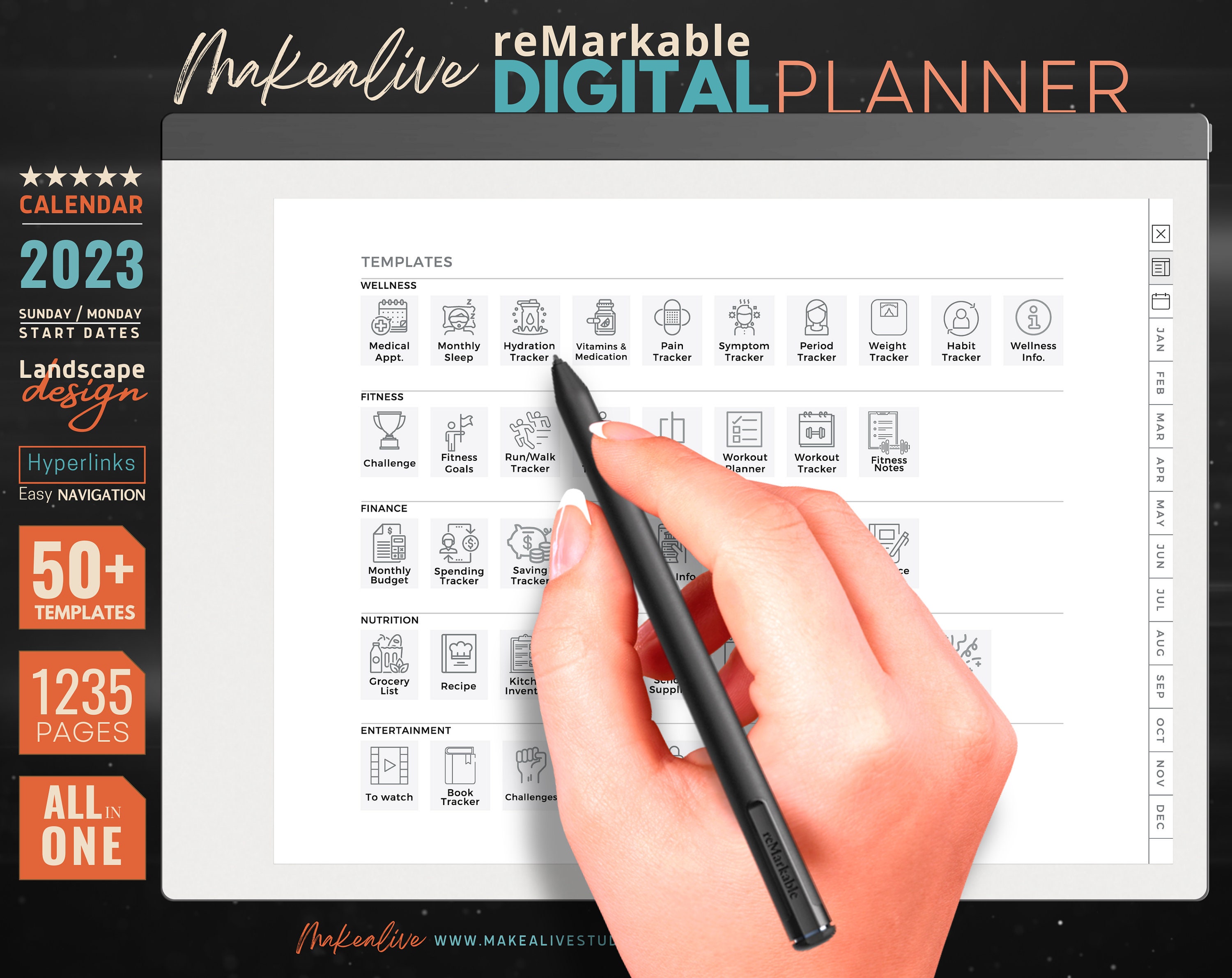 Remarkable 2 Template Calendar 2023 All In One Remarkable Planner Remarkable 2 Template Calendar 2023 All In One Remarkable Planner