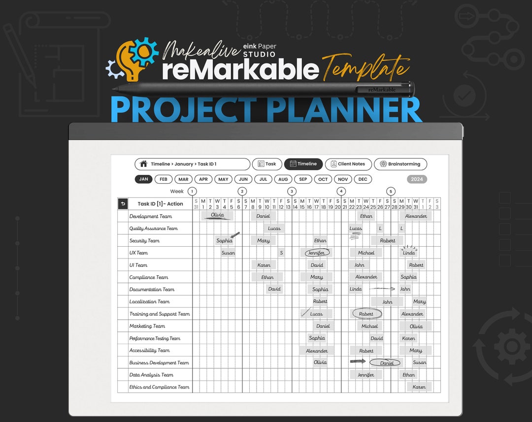 Project Planner Template Remarkable 2 Template Client Notes Timeline ...