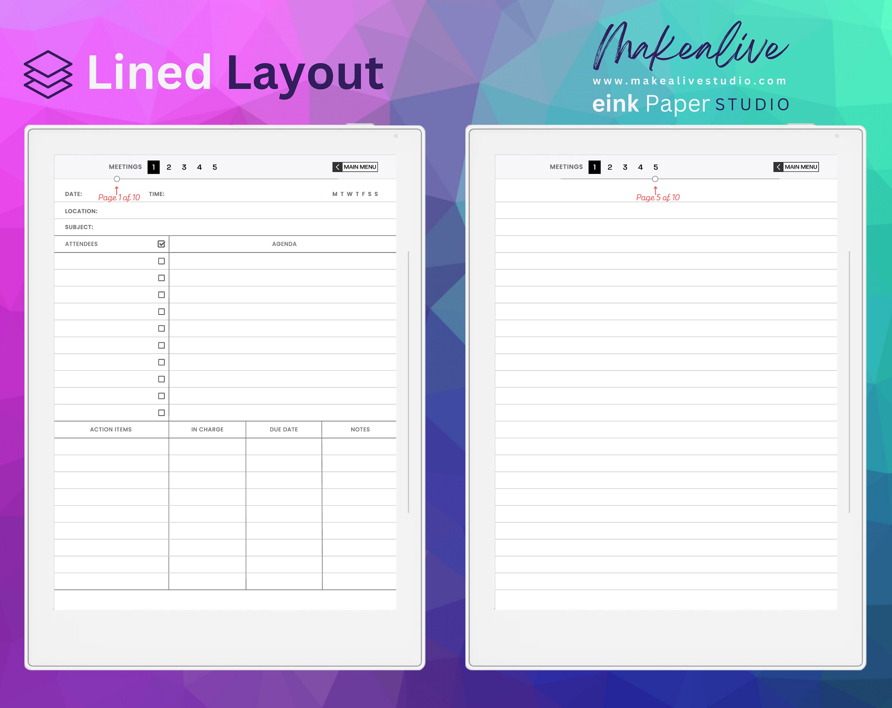 Supernote A5 X Meeting Notes Taking Template Eink - Etsy