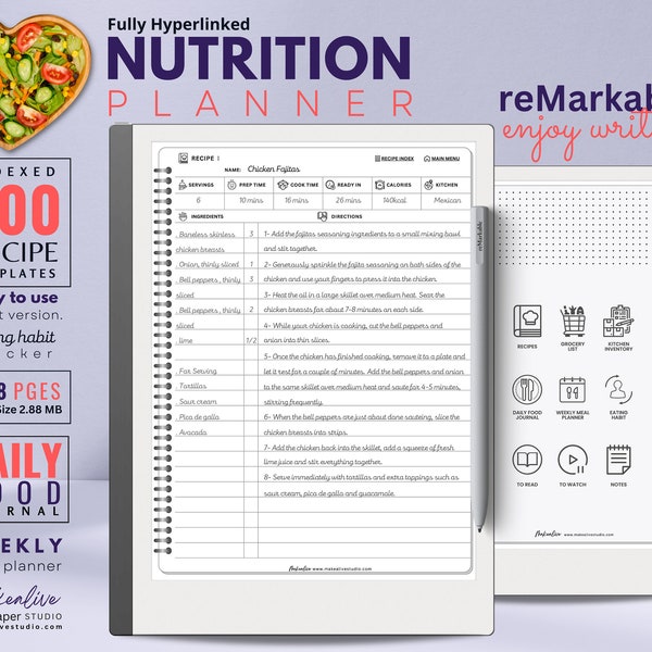 Remarkable 2 Grocery List Template - Etsy