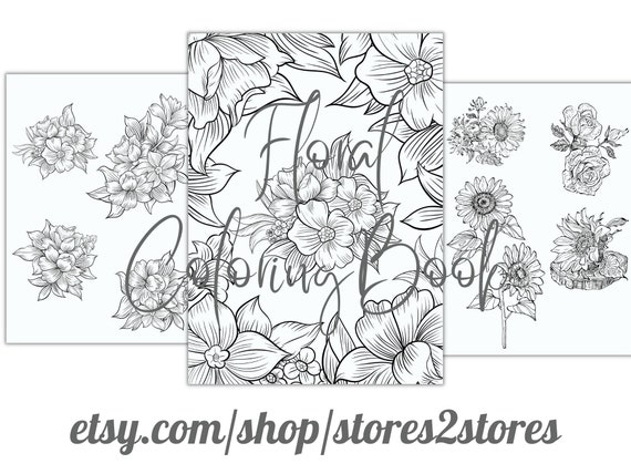 Flora Coloring Book Coloringbook Flower Flowers 40 Pages - Etsy