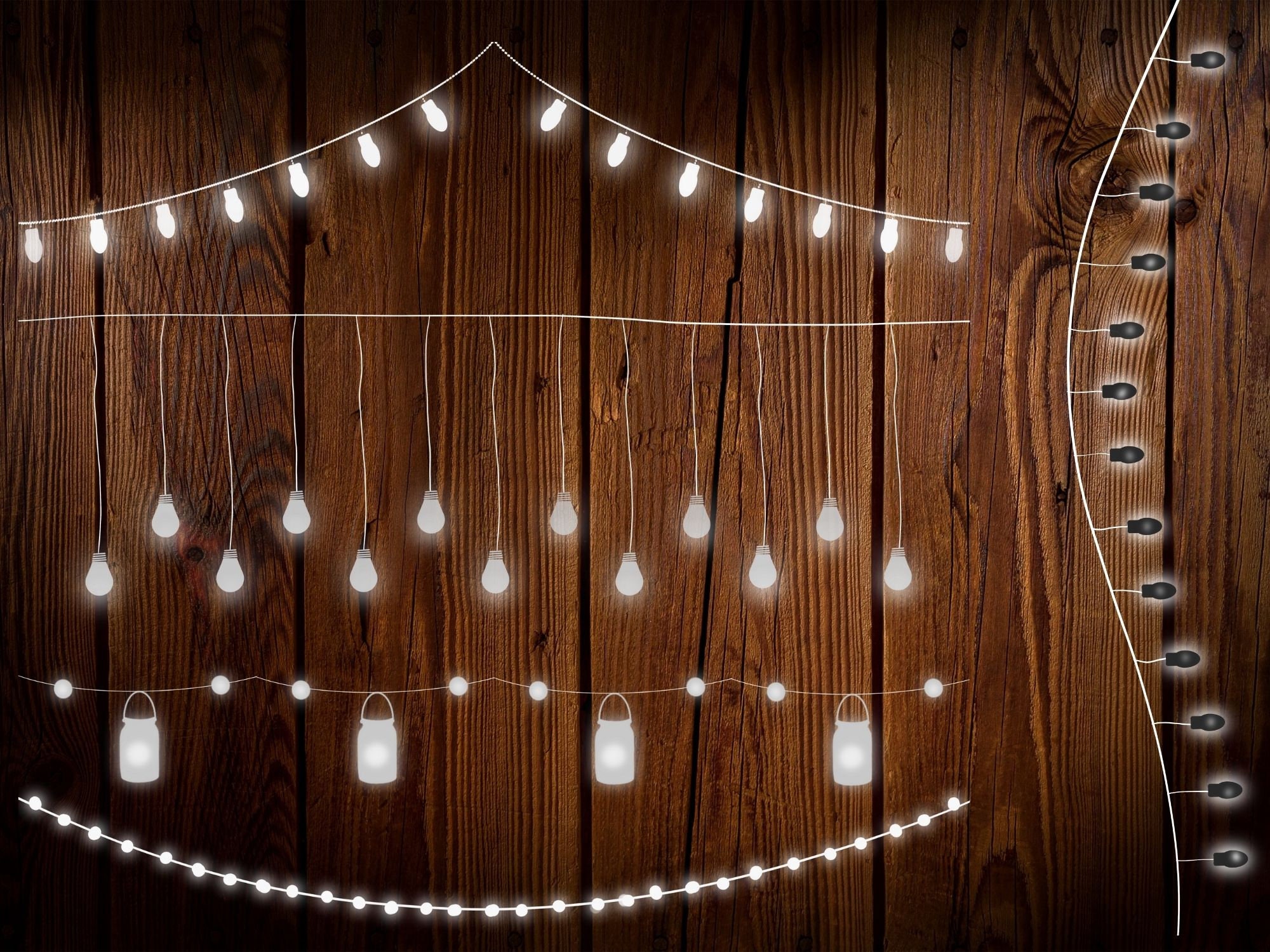 String Hanging Lights, String Lights Png, Lights Clipart, Fairy Lights ...