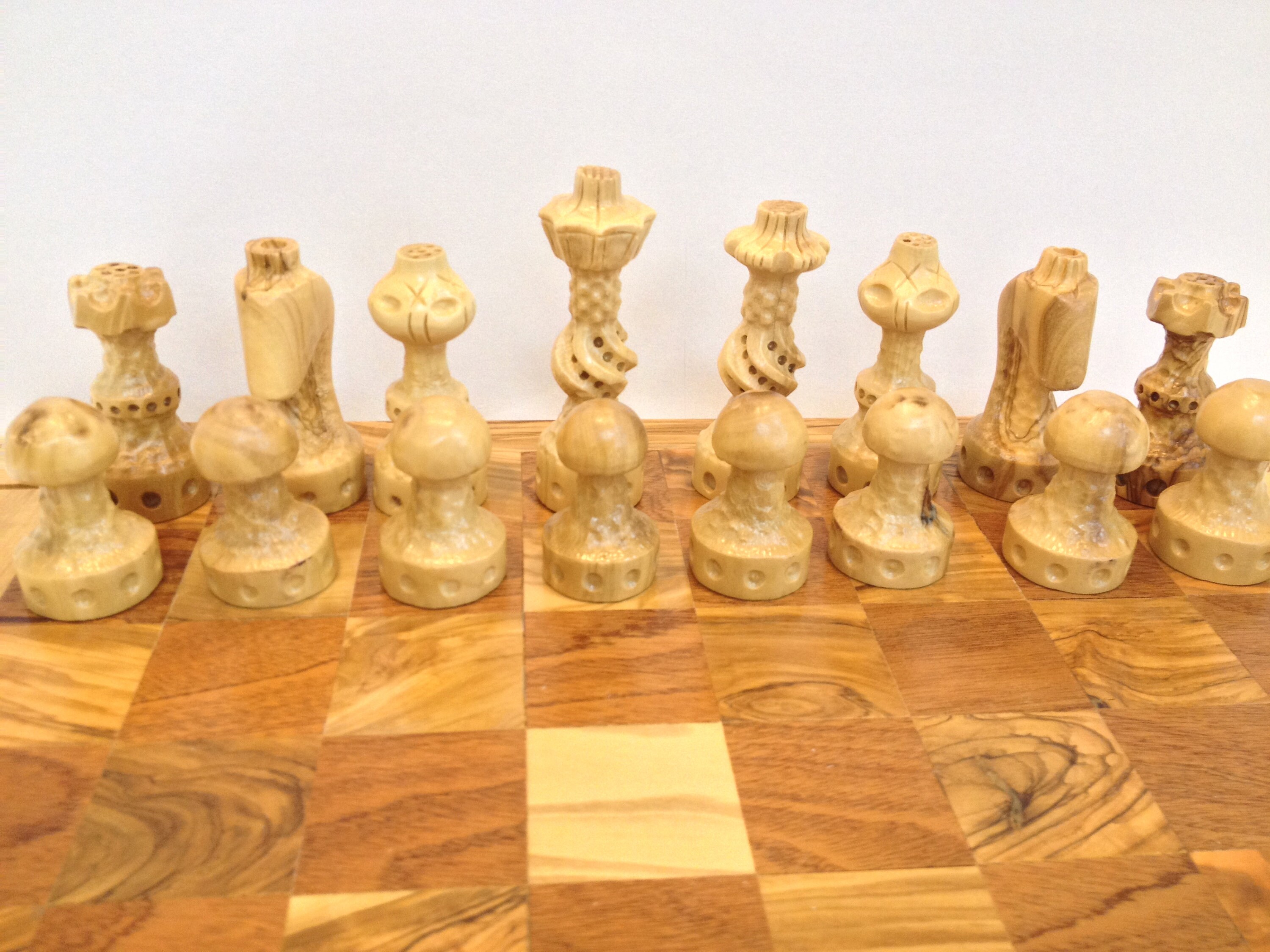 Olive Wood Chess Set and Board - Etsy