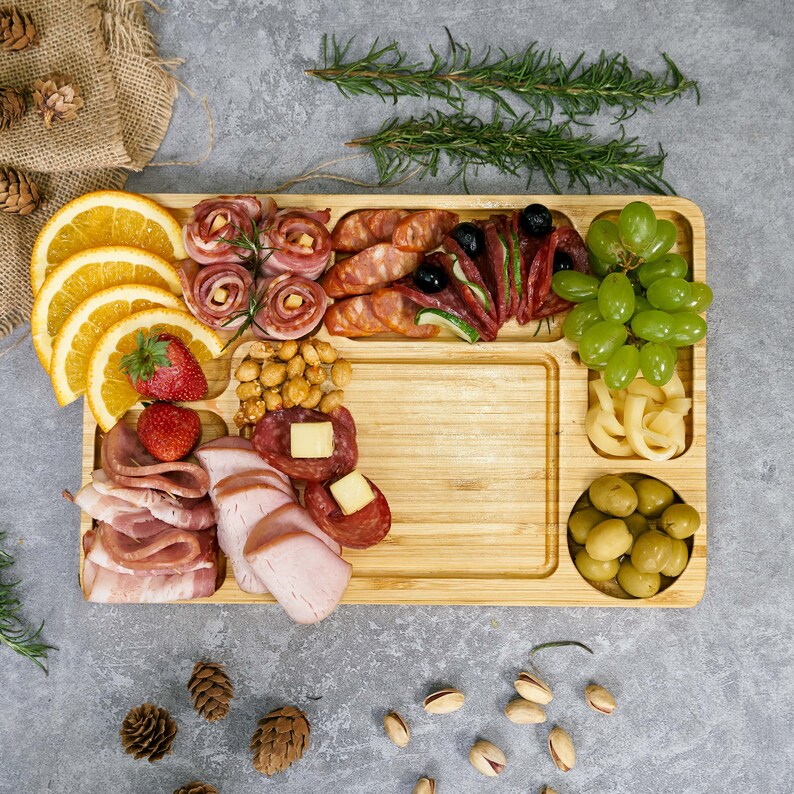 Personalised Bamboo Cheese Board With Condiment Bowls - Etsy