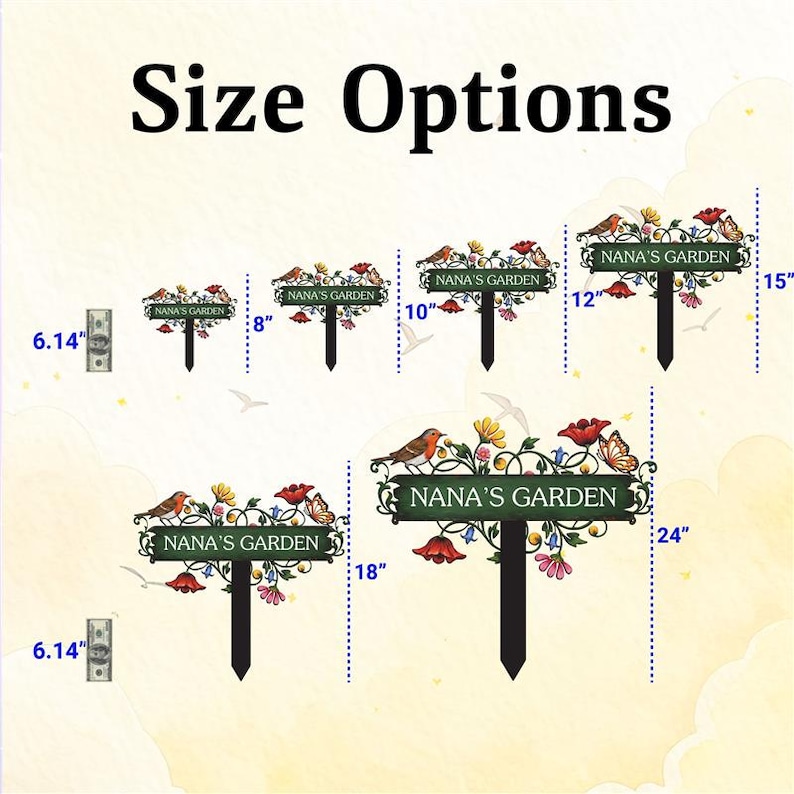 Custom Metal Garden Sign With Flowers, Personalized Outdoor Decor - Etsy