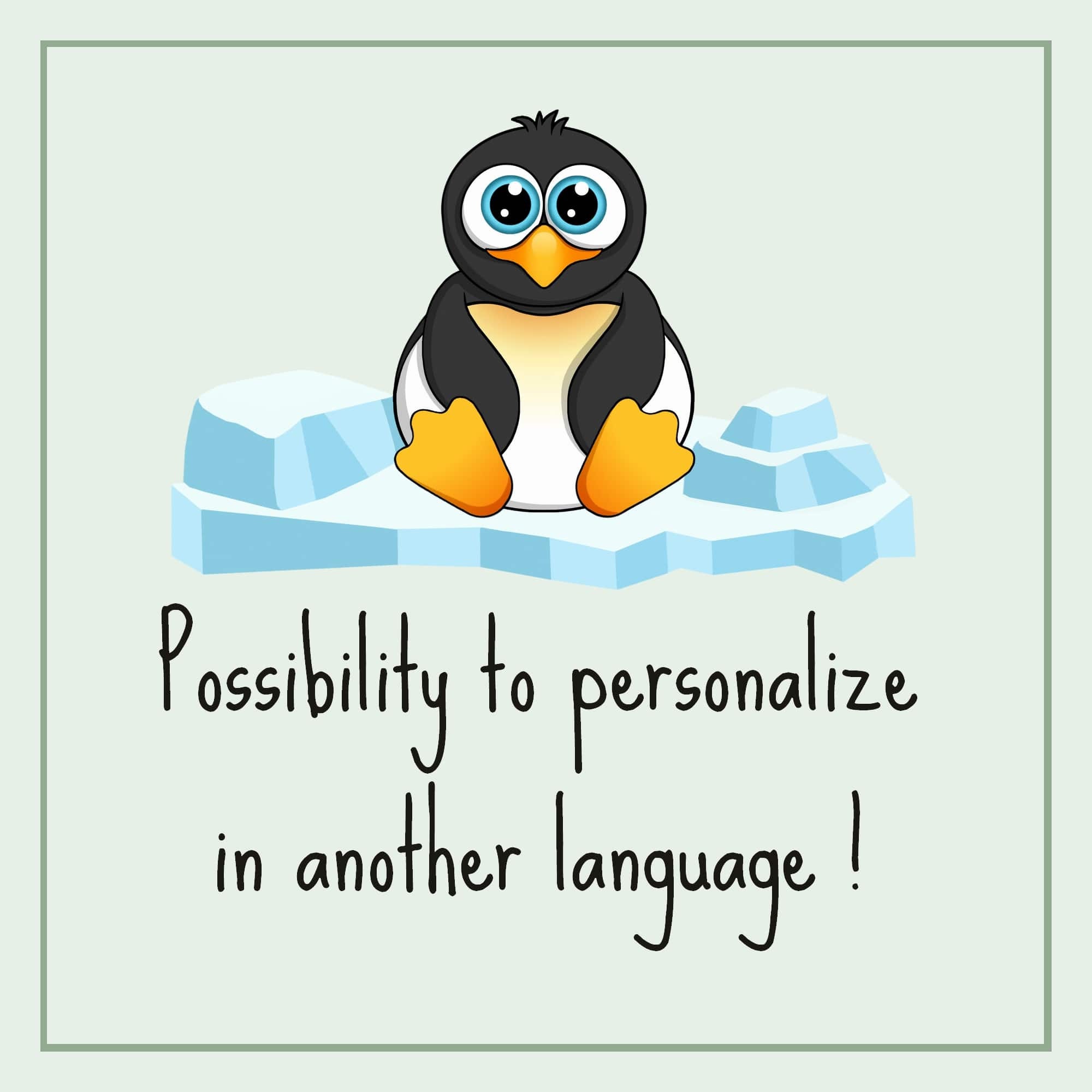 Personalized Penguin on Iceberg Birth Print, Baby Name Frame, Nursery ...