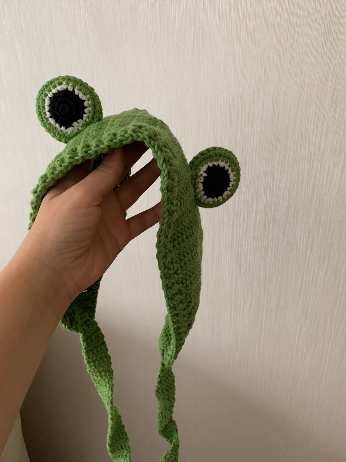 Cute Frog Earmuff: Crochet Hat Frog Eyes, Knit Earwarmer Headband - Etsy