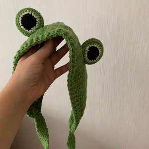 Cute Frog Earmuff: Crochet Hat Frog Eyes, Knit Earwarmer Headband - Etsy
