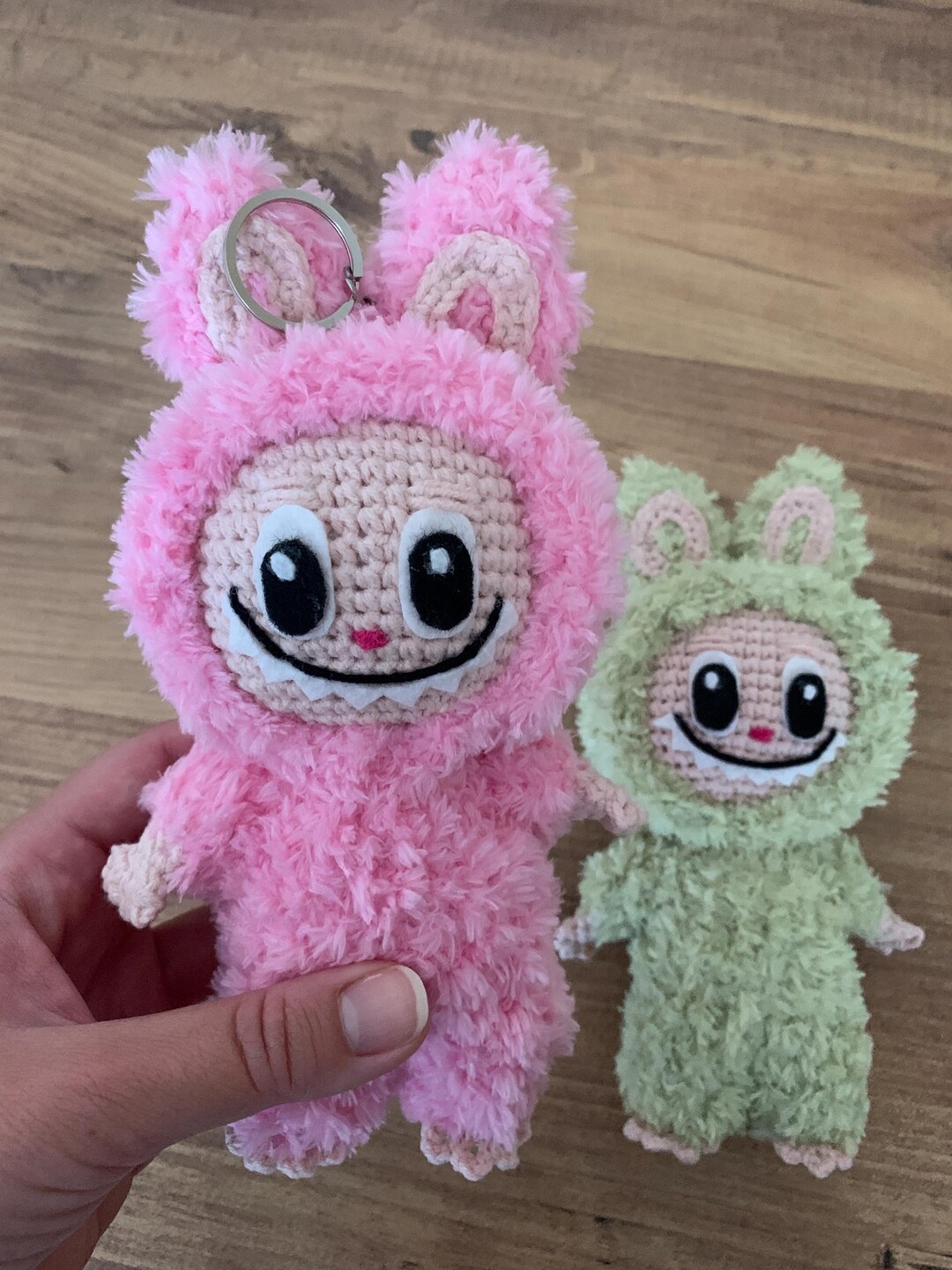 Crochet Labubu Plush Doll, Viral Labubu Toy, Amigurumi Labubu, Knitted ...