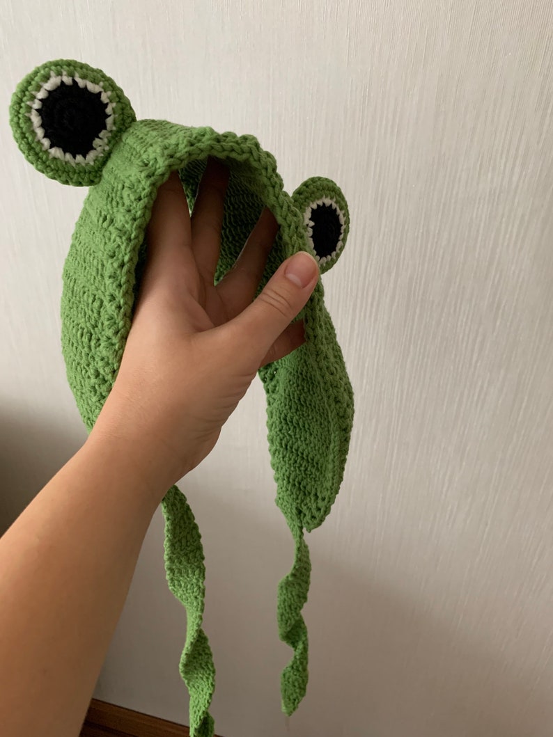 Cute Frog Earmuff: Crochet Hat Frog Eyes, Knit Earwarmer Headband - Etsy