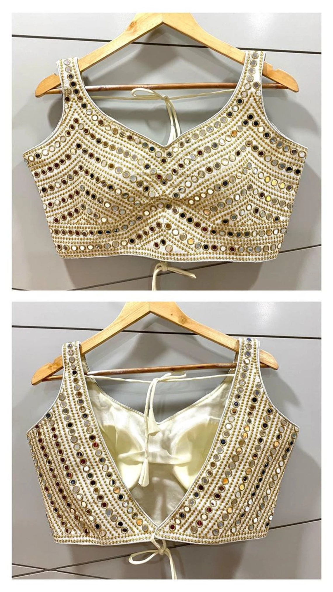 Saree Blouse Indian Blouse Mirror Work Blouse Navratri Saree - Etsy