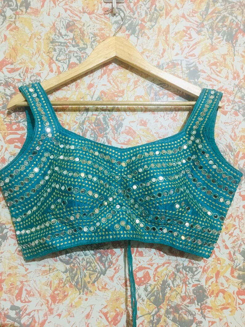 Saree Blouse Indian Blouse Mirror Work Blouse Navratri Saree - Etsy