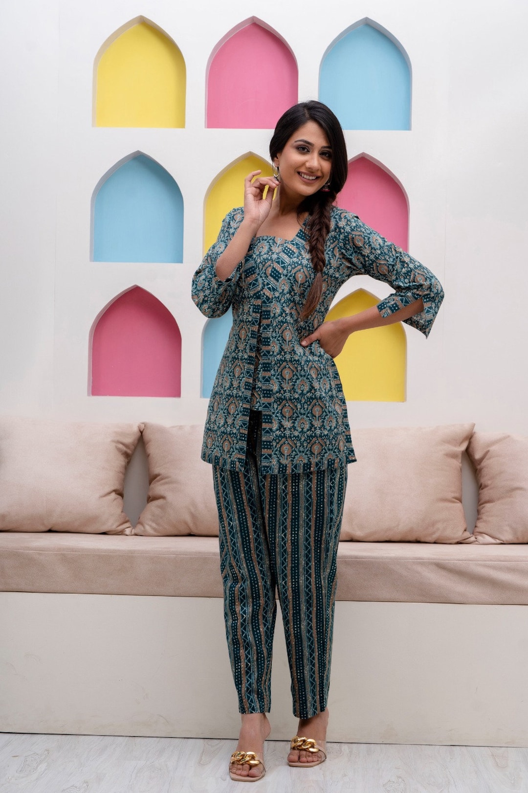Pakistani Cotton Co-ord Set for Summers Pink Co Ord Set Floral Prints ...
