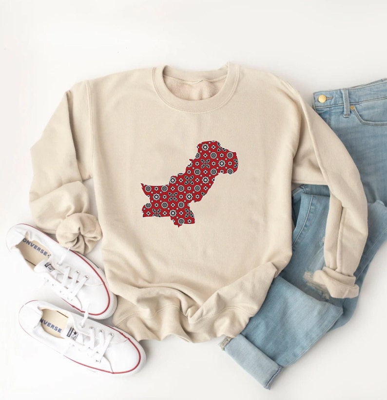 Ajrak Pakistan Map Sweatshirt - Pakistan Map Sweatshirt - Ajrak ...